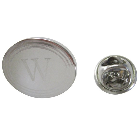 Kiola Designs | Accessories | Etched Oval Letter W Monogram Lapel Pin ...